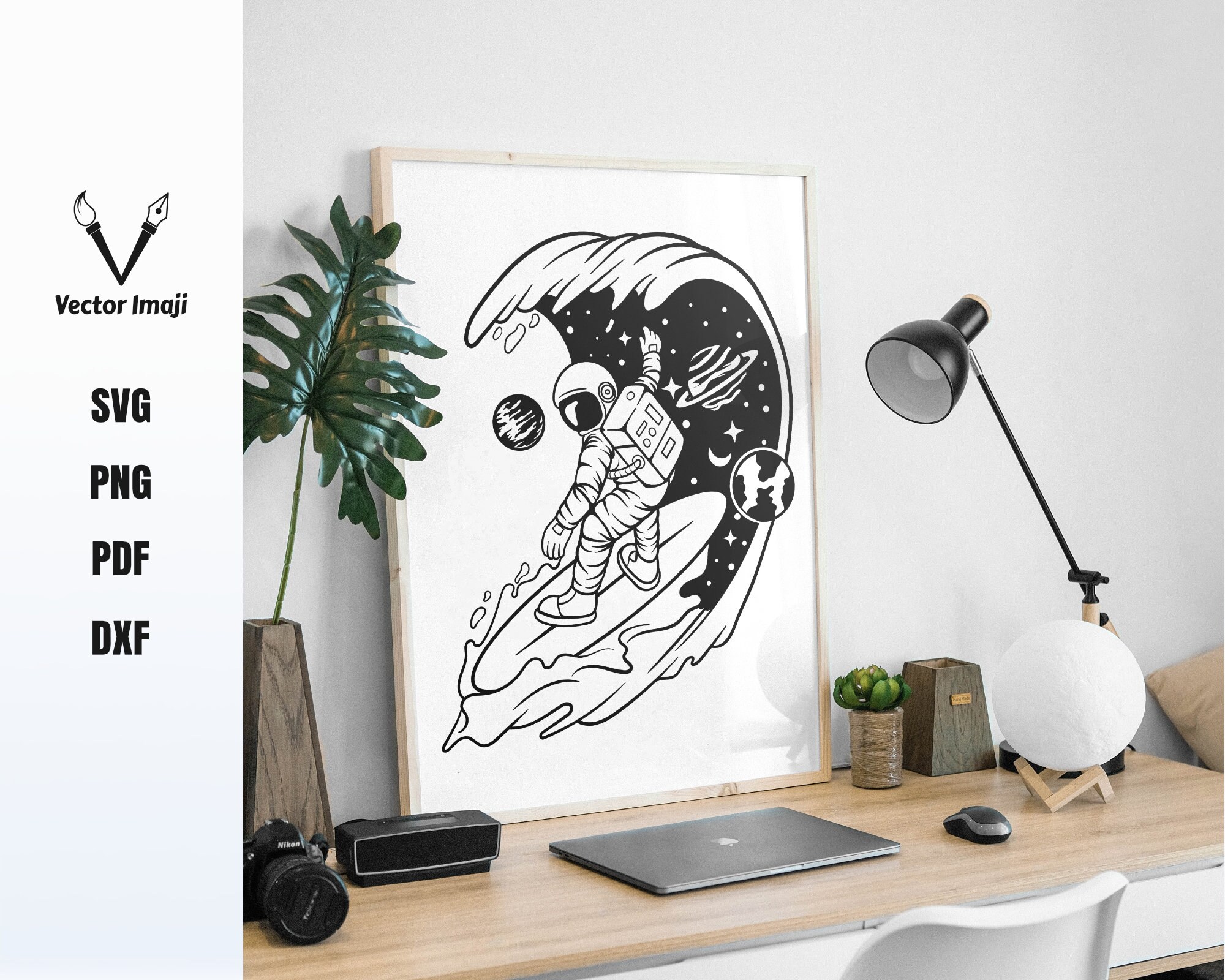 Surfing Astronaut SVG, Space Galaxy Clipart (digital Files) - Etsy