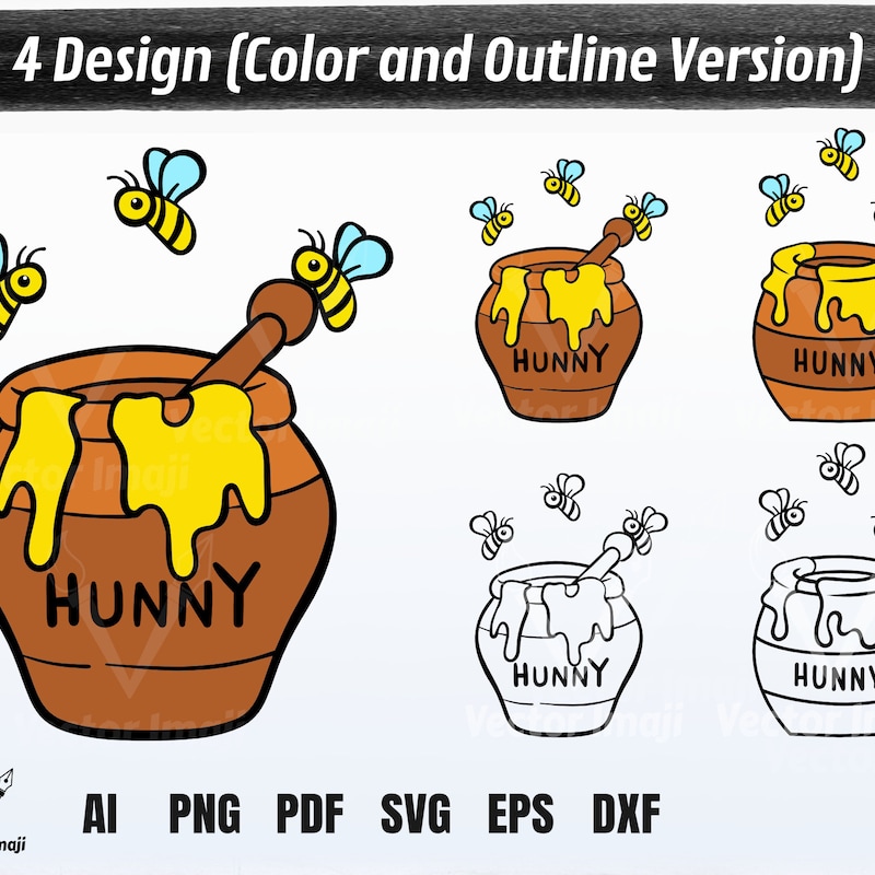 Honey Pot and Bee Decal - Etsy