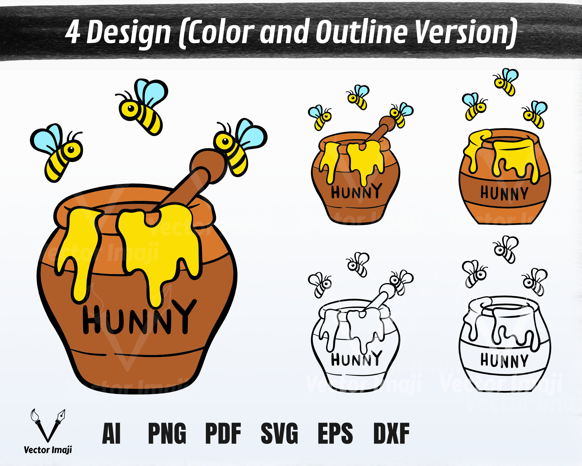 Bee Svg Honey Bee Svg Hunny Pot SVG Honey Pot Svg Winnie - Etsy
