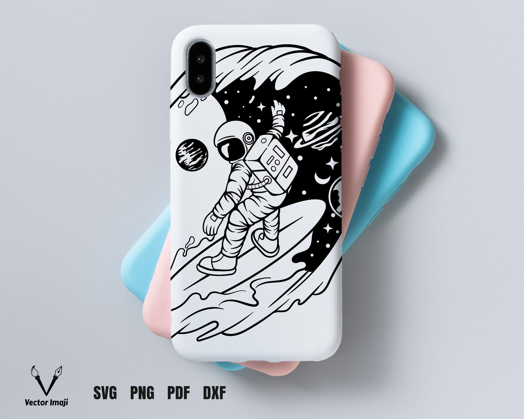 Surfing Astronaut SVG, Space Galaxy Clipart (digital Files) - Etsy