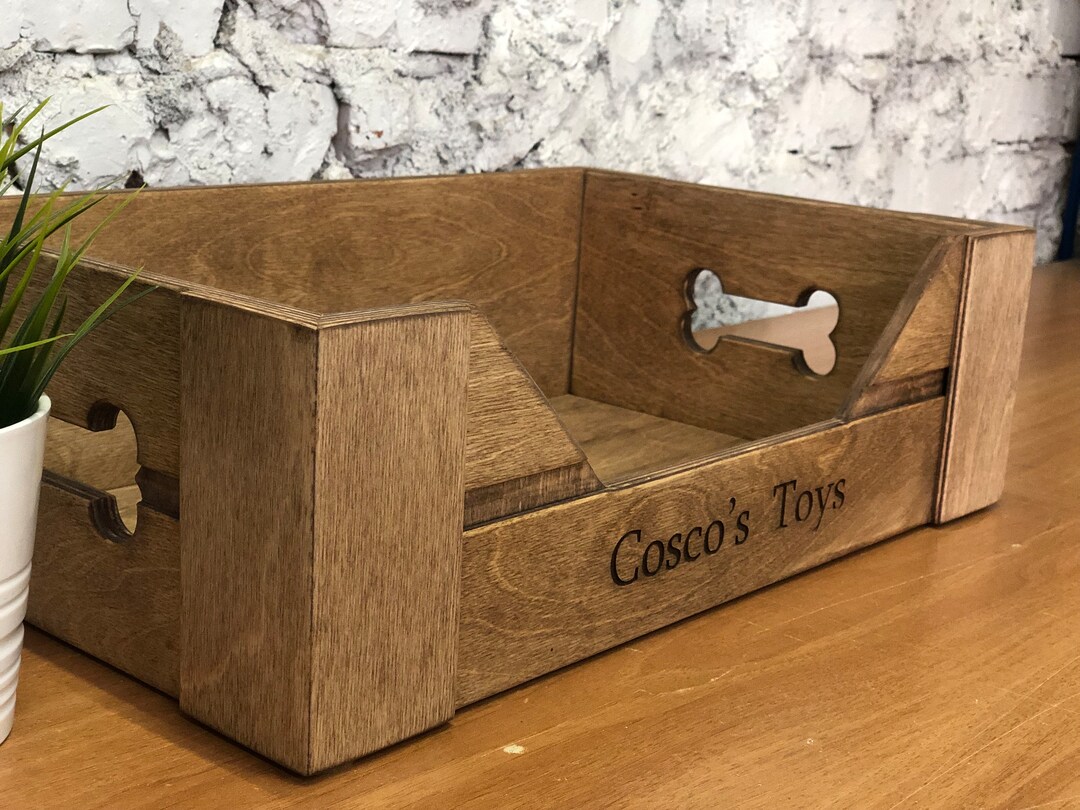 Dog Wooden Toy Box || Personalized Pet Toy Box || Pet Accessories ...