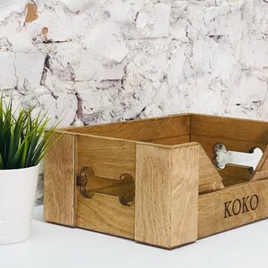 Personalized Dog Toy Crate, New Puppy Gift, Custom Toy Box, Engraved ...