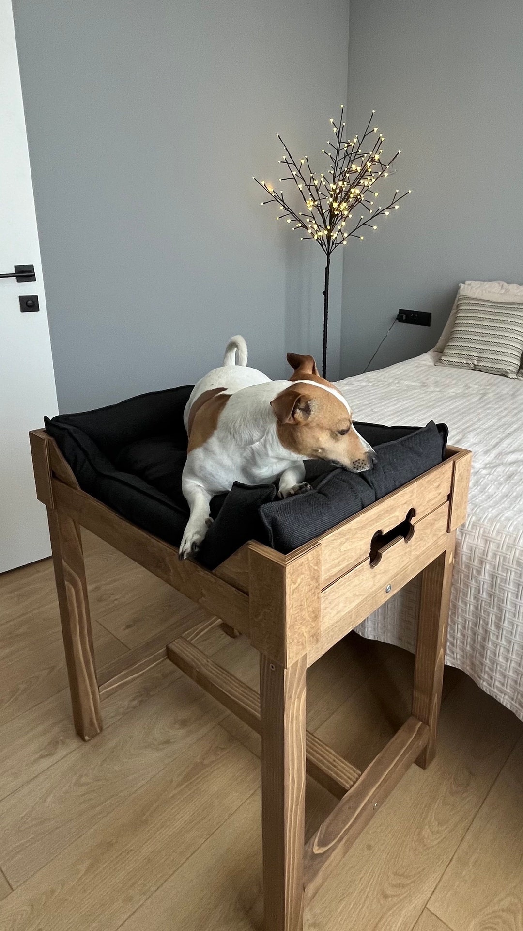 Customizable Raised Wooden Dog Bed Platform, Mid Century Modern ...