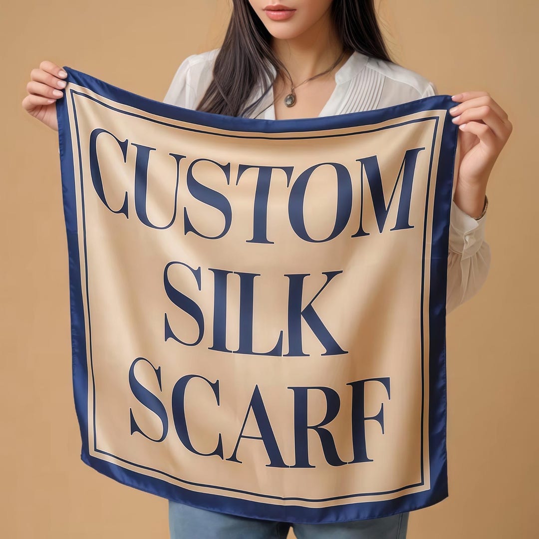 Custom Satin Silk Scarf Personalized Luxury Accessory Handmade Gift ...