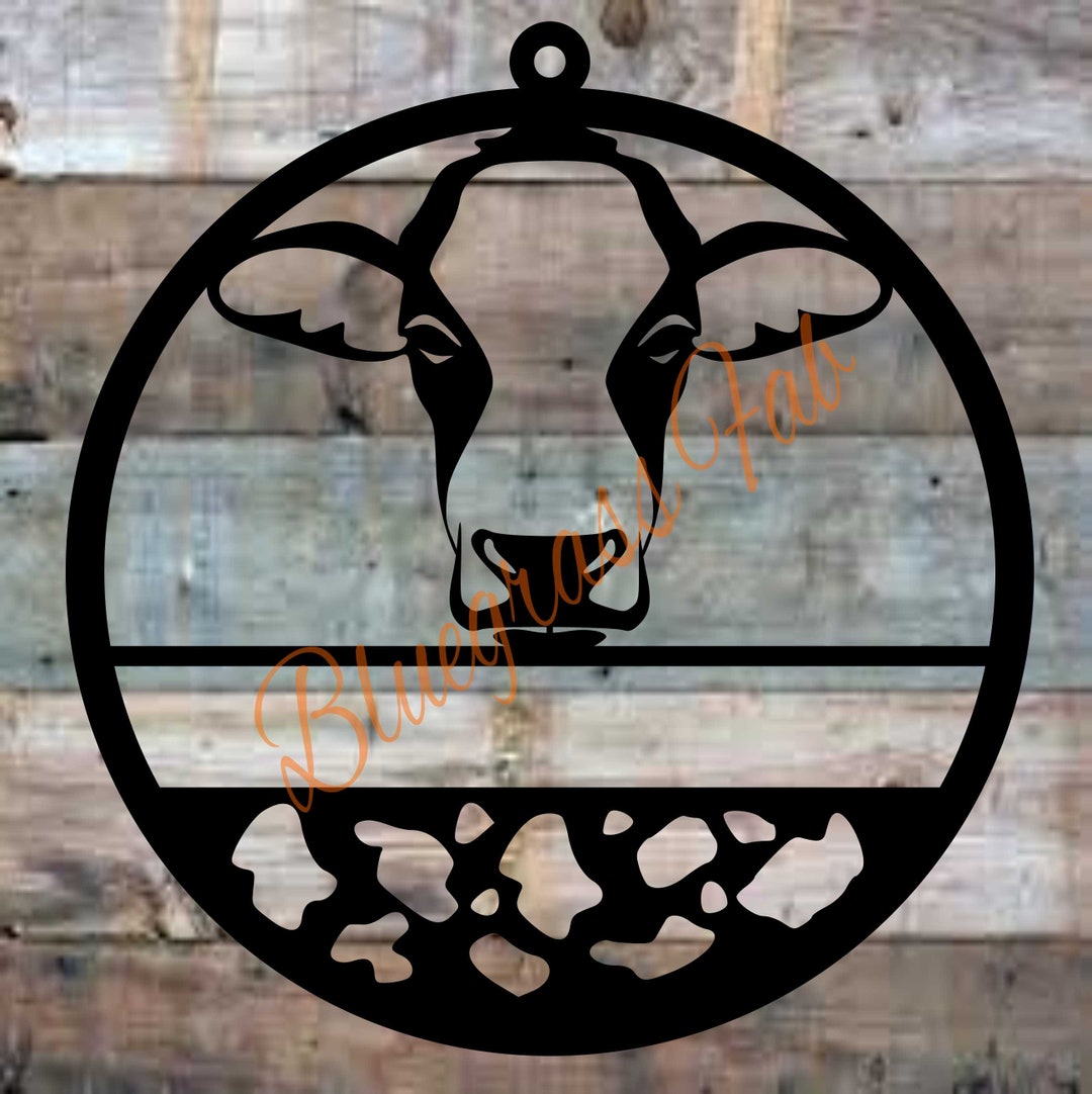 Personalized Cow Print Door Hanger/wall Art - Etsy