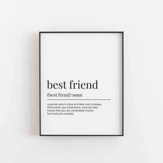 Typography Poster Wall Art print Typography art print Friend Dictionary ...