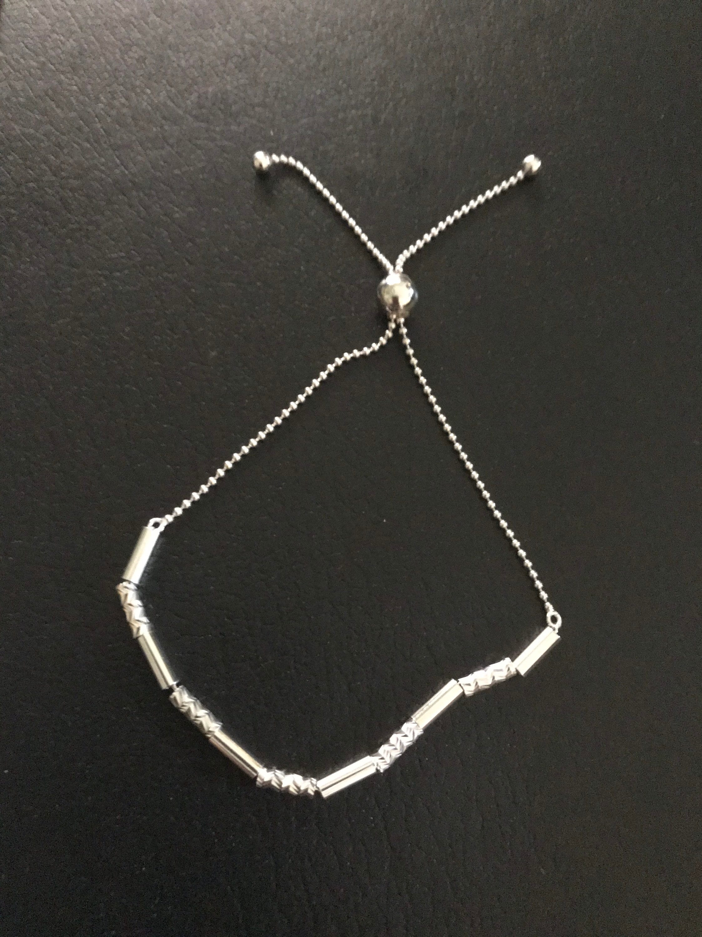 Sterling Silver Bar Adjustable Bracelet - Etsy