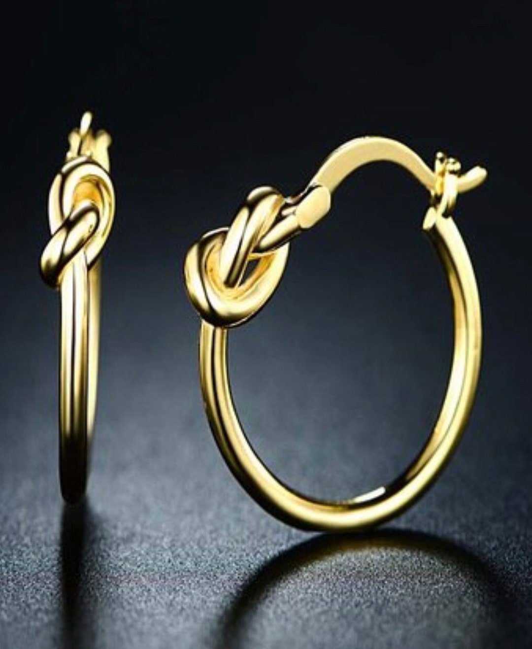 18k Gold-plated Knot Hoop Earrings - Etsy