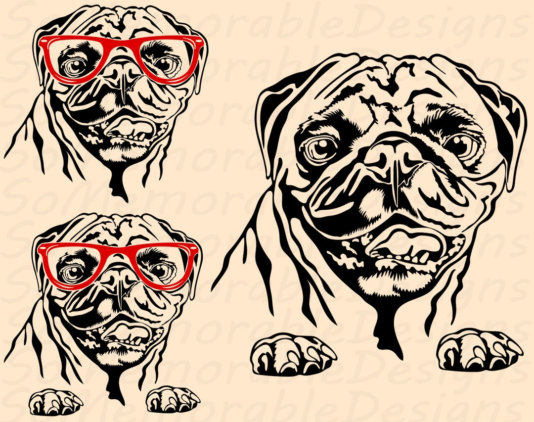 Pug Svg, Pug Svg File for Cricut, Pug Pritnable Tshirt Design - Etsy