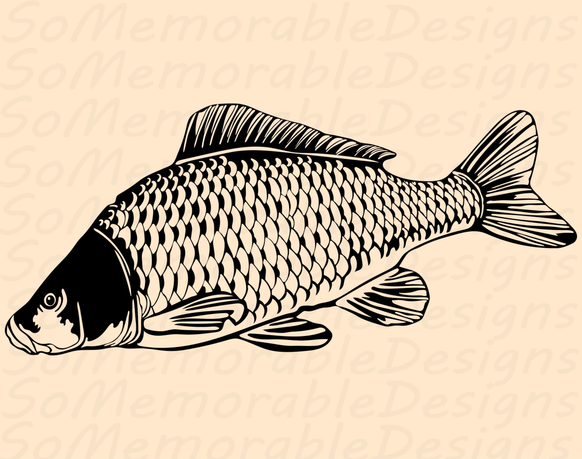 Carp Fish Svg, Carp Fish Svg File for Cricut, Carp Fish Printable ...