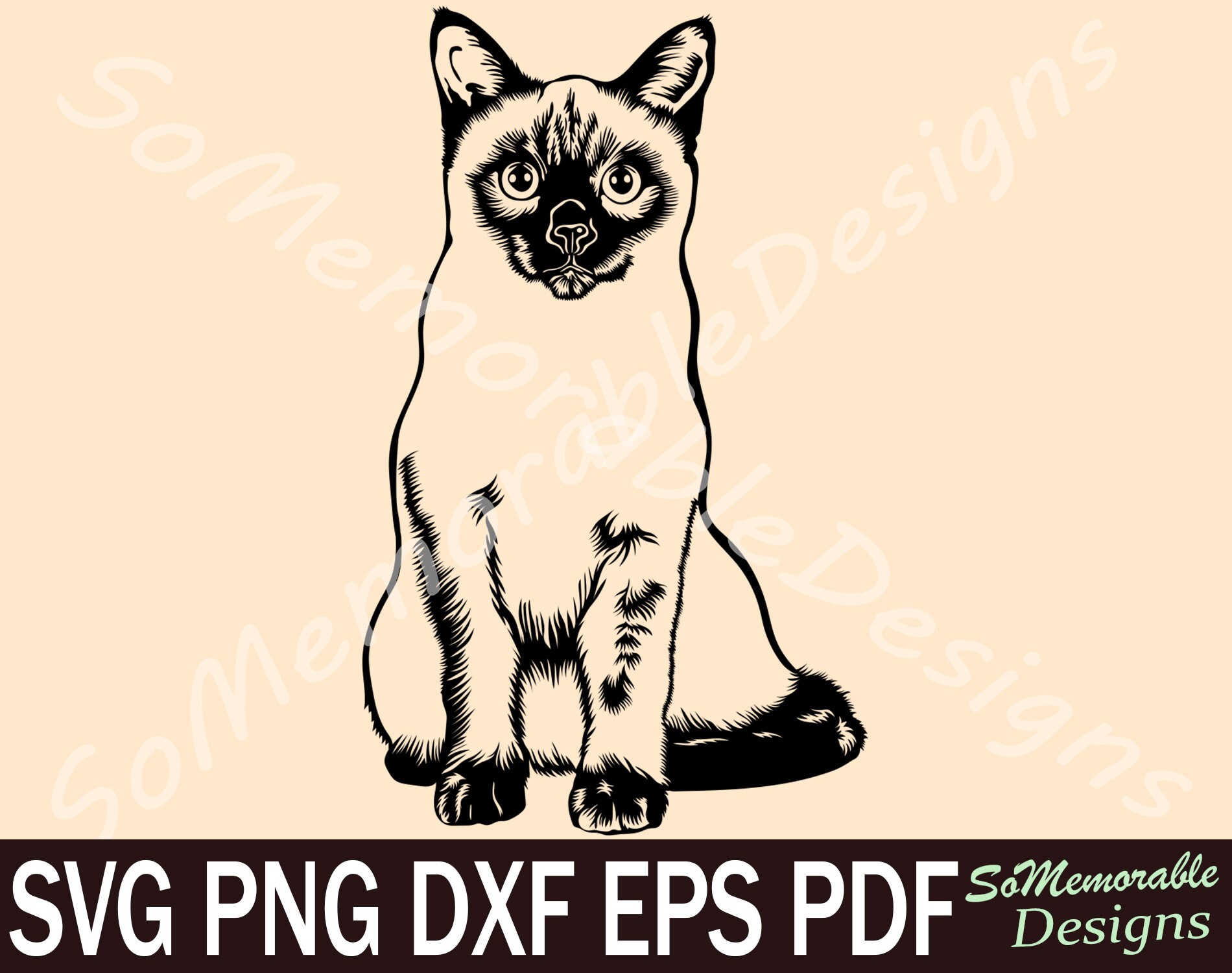 Siamese Cat Svg Files for Cricut Siamese Cat Svg Designs | Etsy