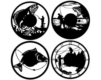 Fishing Clock Laser Cut - Etsy