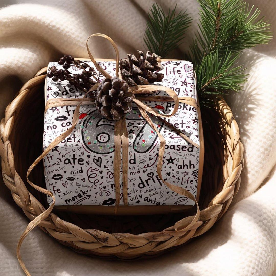 Funny Gen Z Slang Wrapping Paper, Trendy Meme Christmas Gift Wrap, “it ...