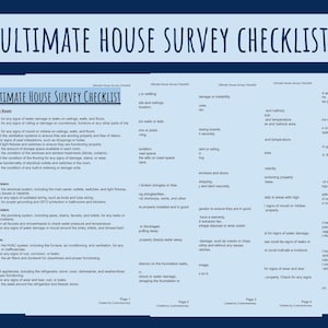 Home Inspection Checklist - House Survey Room by Room Checklist for ...