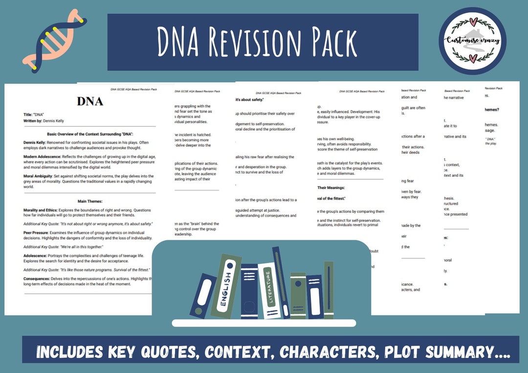 DNA - Dennis Kelly Simplified Revision Guide, English Literature GCSE ...
