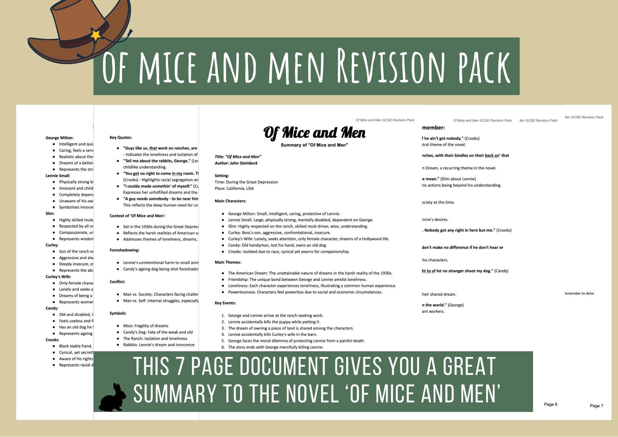 Of Mice and Men Revision Guide English Literature GCSE Revision ... Of Mice and Men Revision Guide English Literature GCSE Revision ...