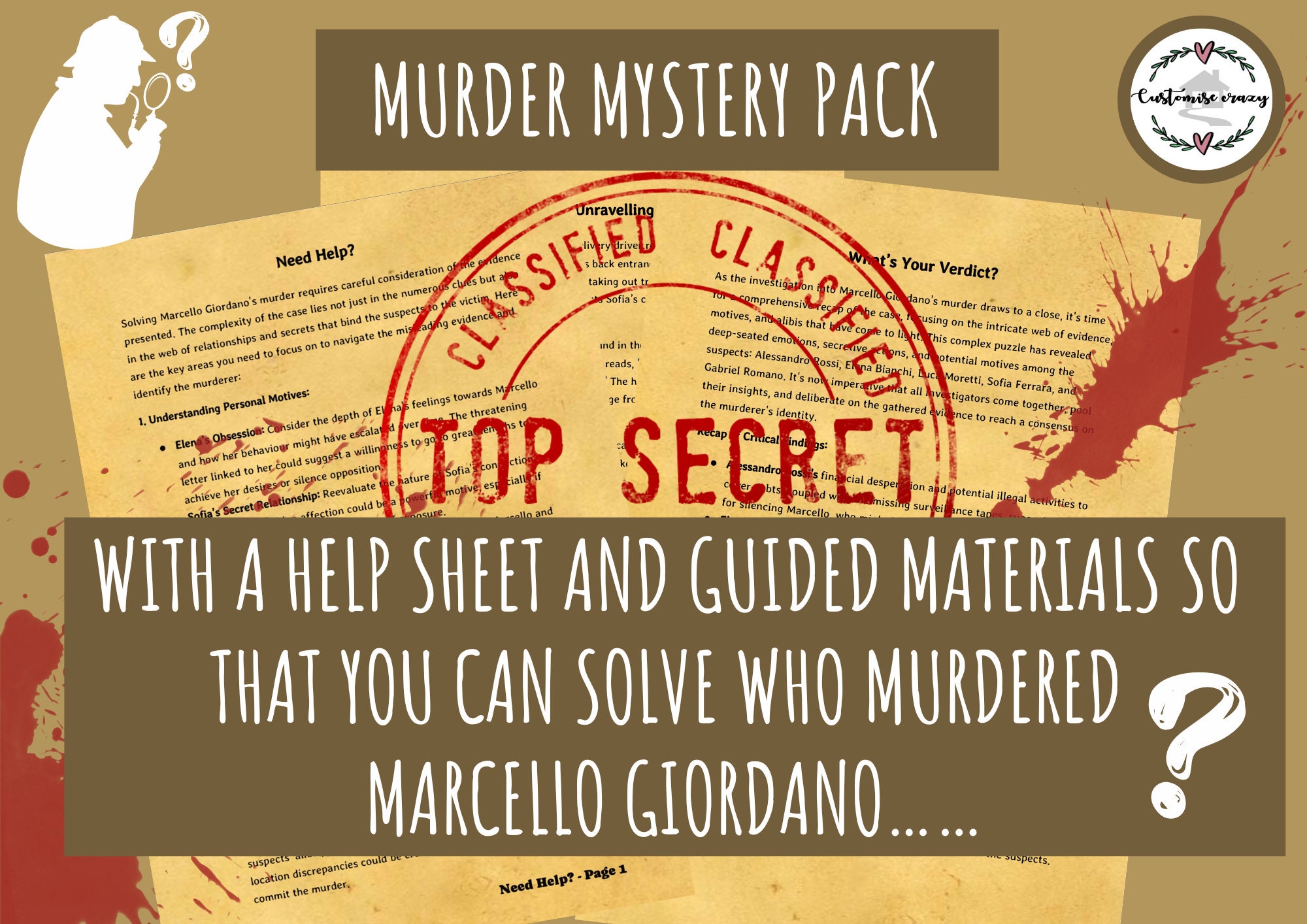 Murder Mystery Game - Coffee Shop Murder Mystery Kit - Interactive ...