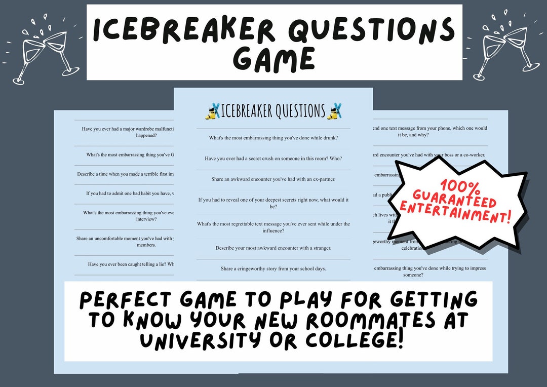 University Icebreaker Question Game, Conversation Starter, 90+ Fresher ...
