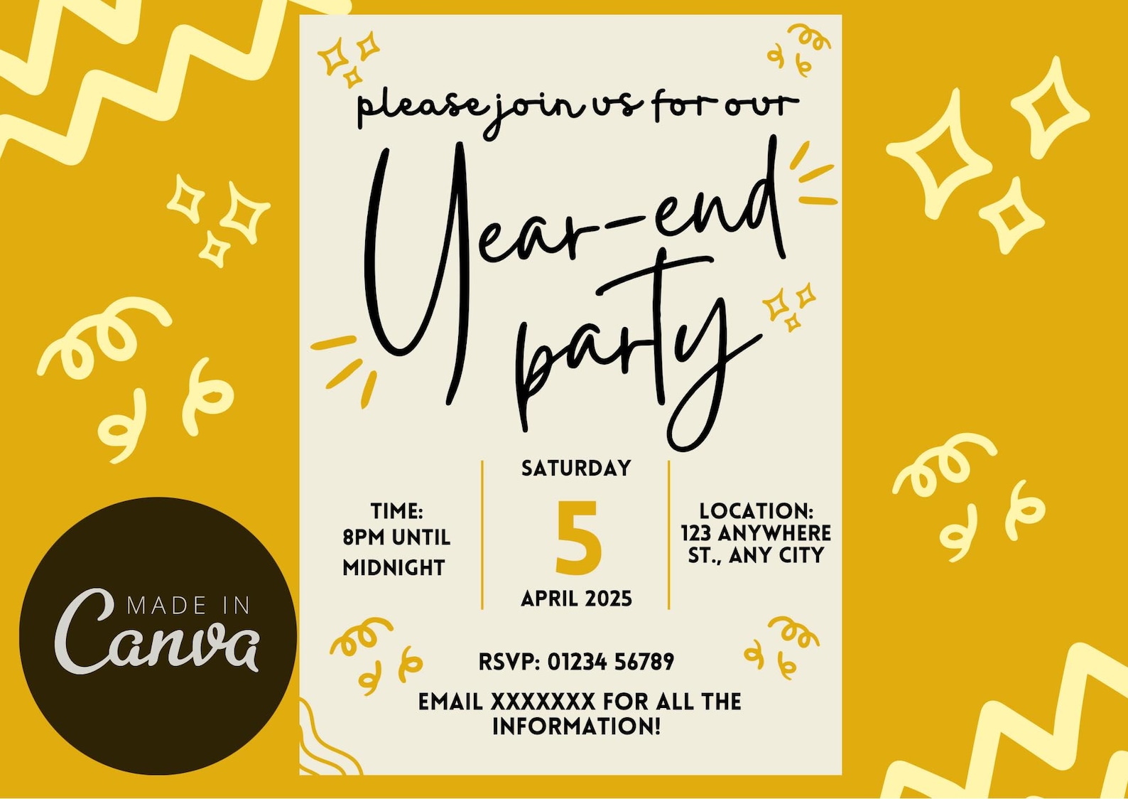 Custom Company Year-end Party Invitation, Editable Corporate Holiday ...