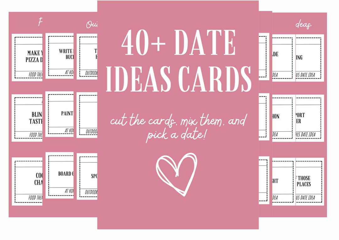40+ Date Night Idea Cards, Printable Date Night Cards, Romantic Gift ...