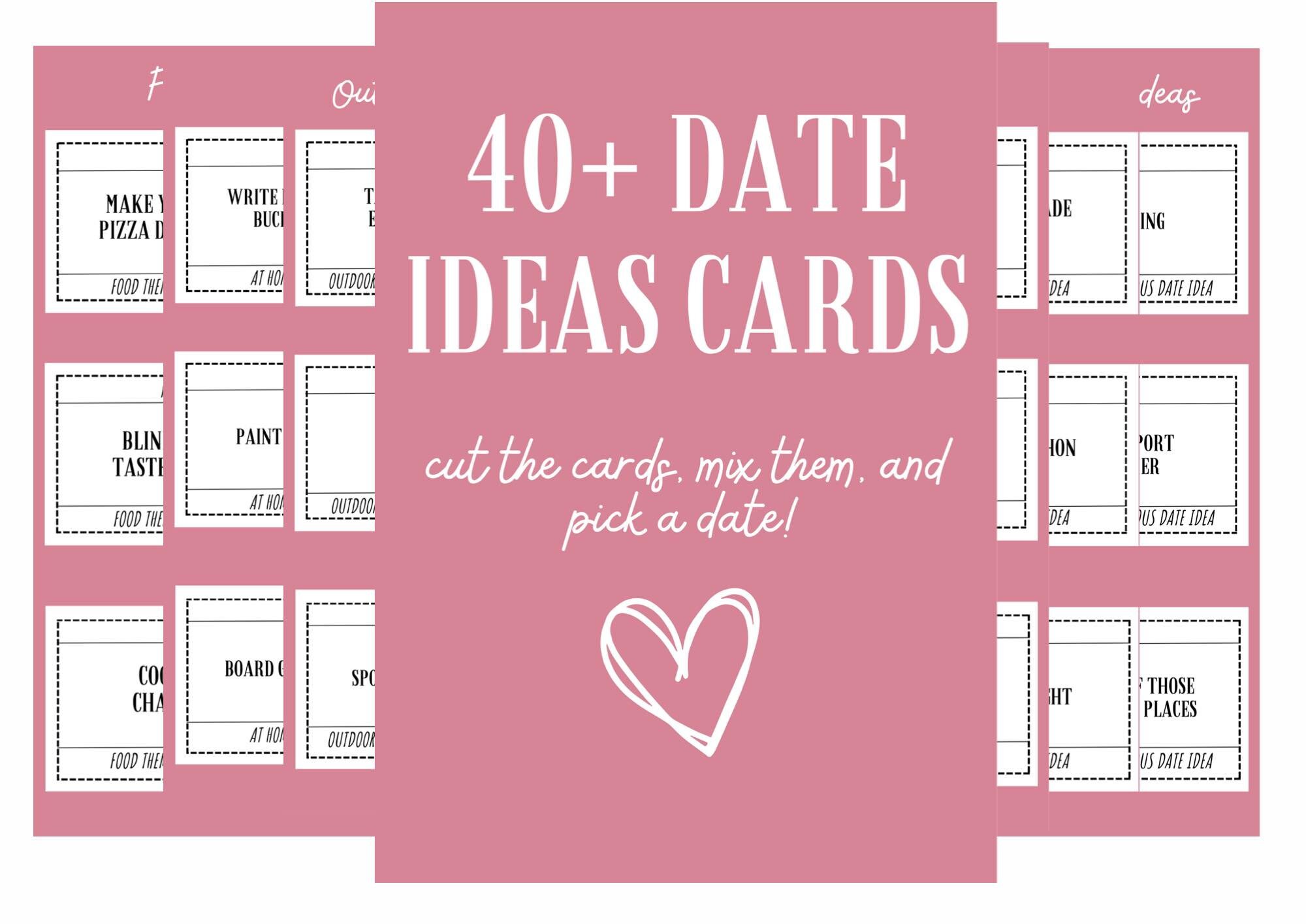 40+ Date Night Idea Cards, Printable Date Night Cards, Romantic Gift ...