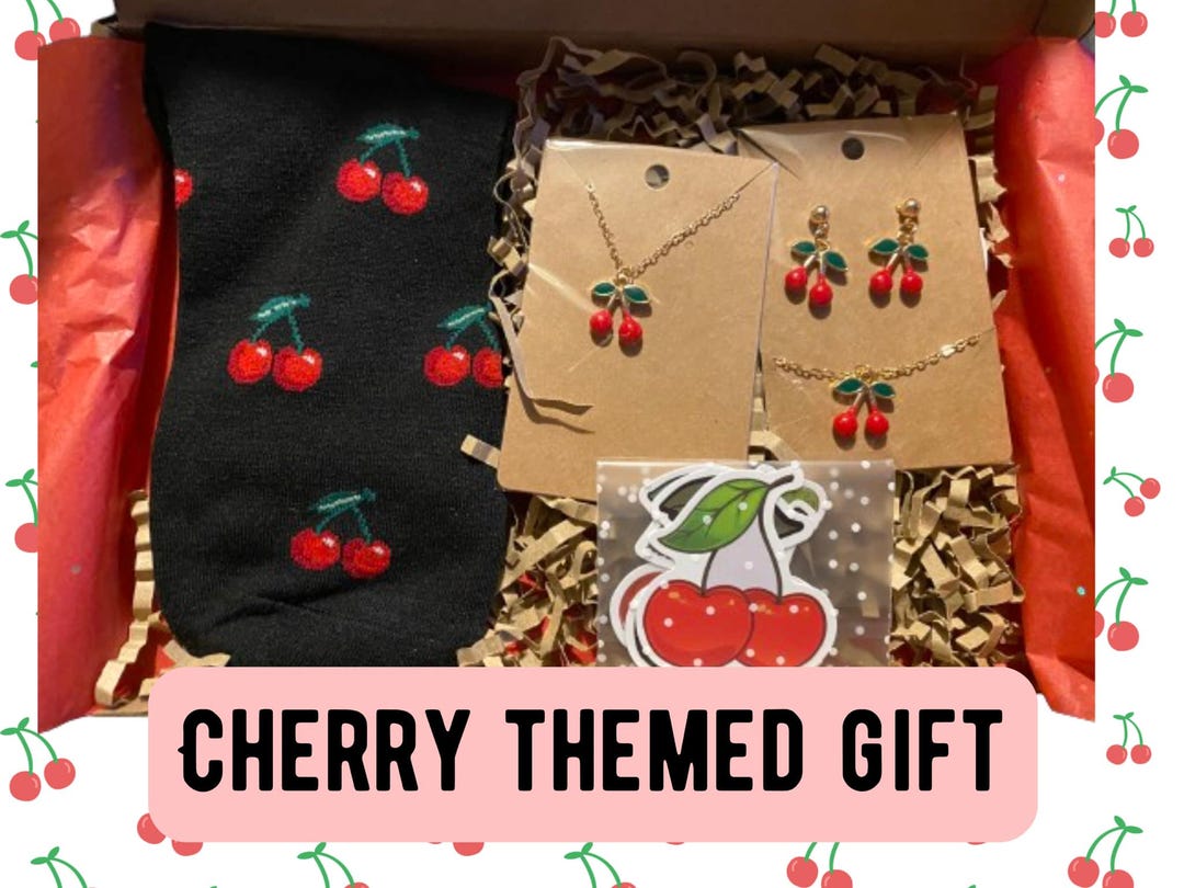 Cherry Letterbox Gift Set, Pamper Hamper for Her, Cherry Gift Box for ...