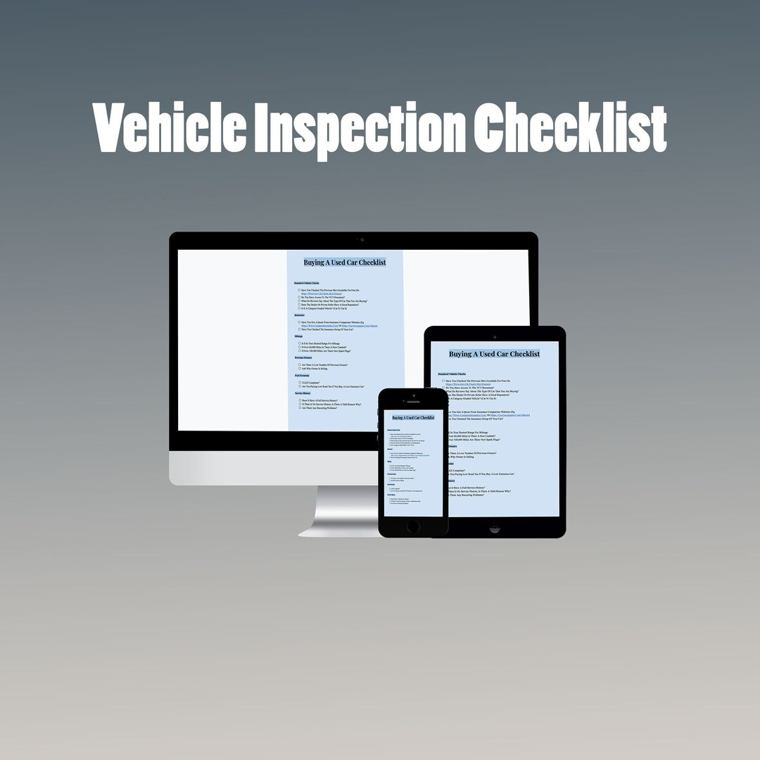 Vehicle Inspection Checklist 2023 Step by Step Google Docs Word 100% ...