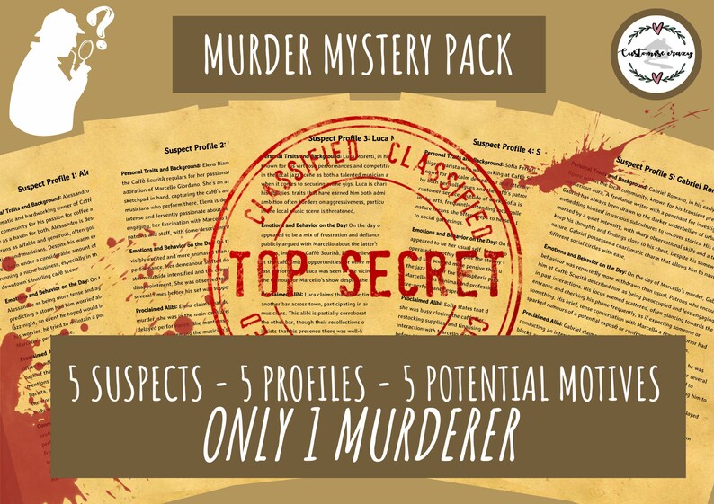Murder Mystery Game - Coffee Shop Murder Mystery Kit - Interactive ...
