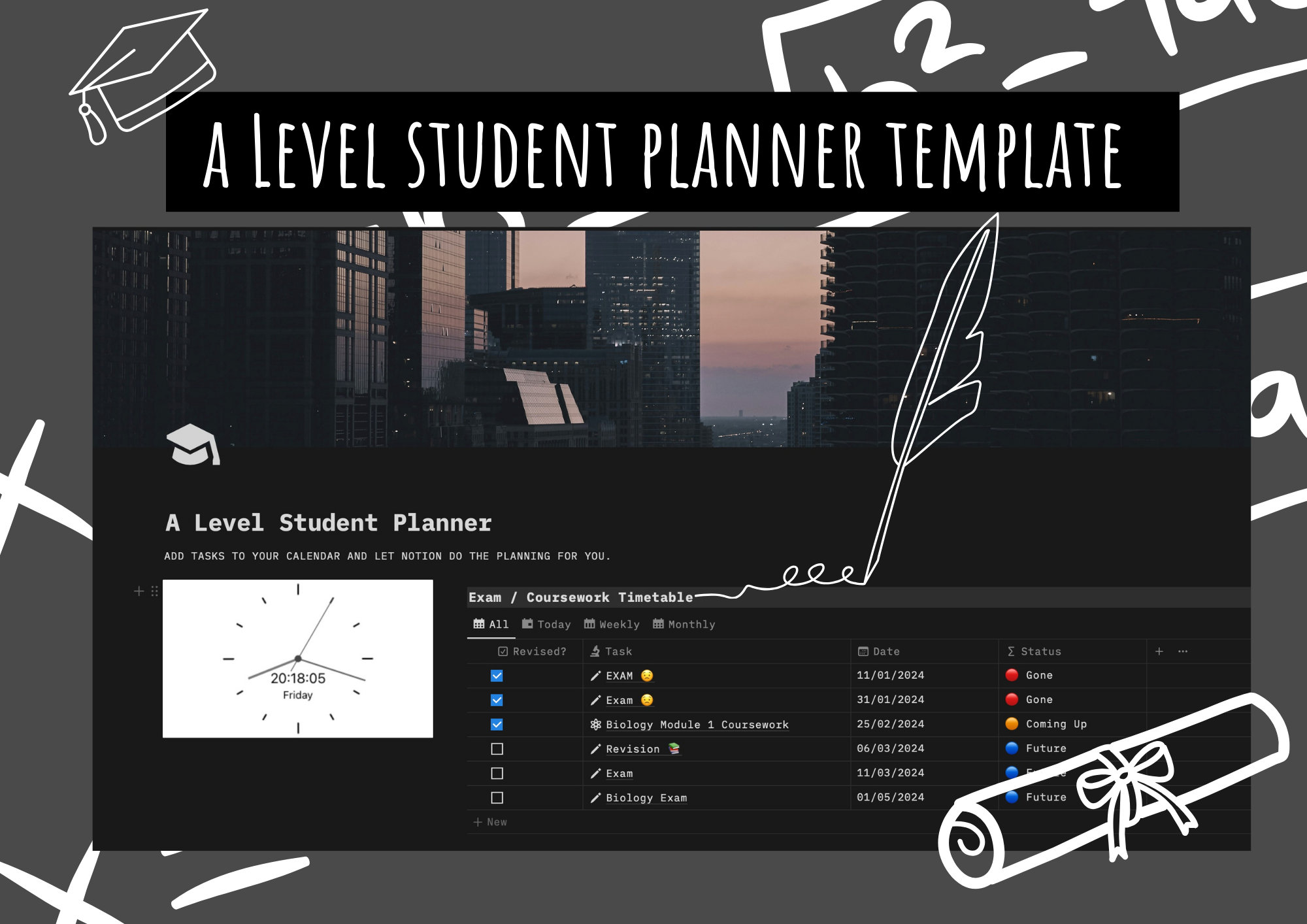 Notion A Level Planner for Sixth Form - Notion Student Revision Planner ...
