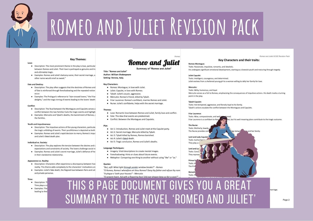 Romeo and Juliet Revision Guide English Literature GCSE Revision ...