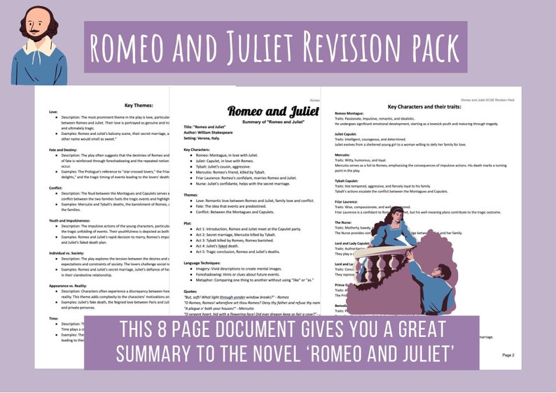 Romeo and Juliet Revision Guide English Literature GCSE Revision ...