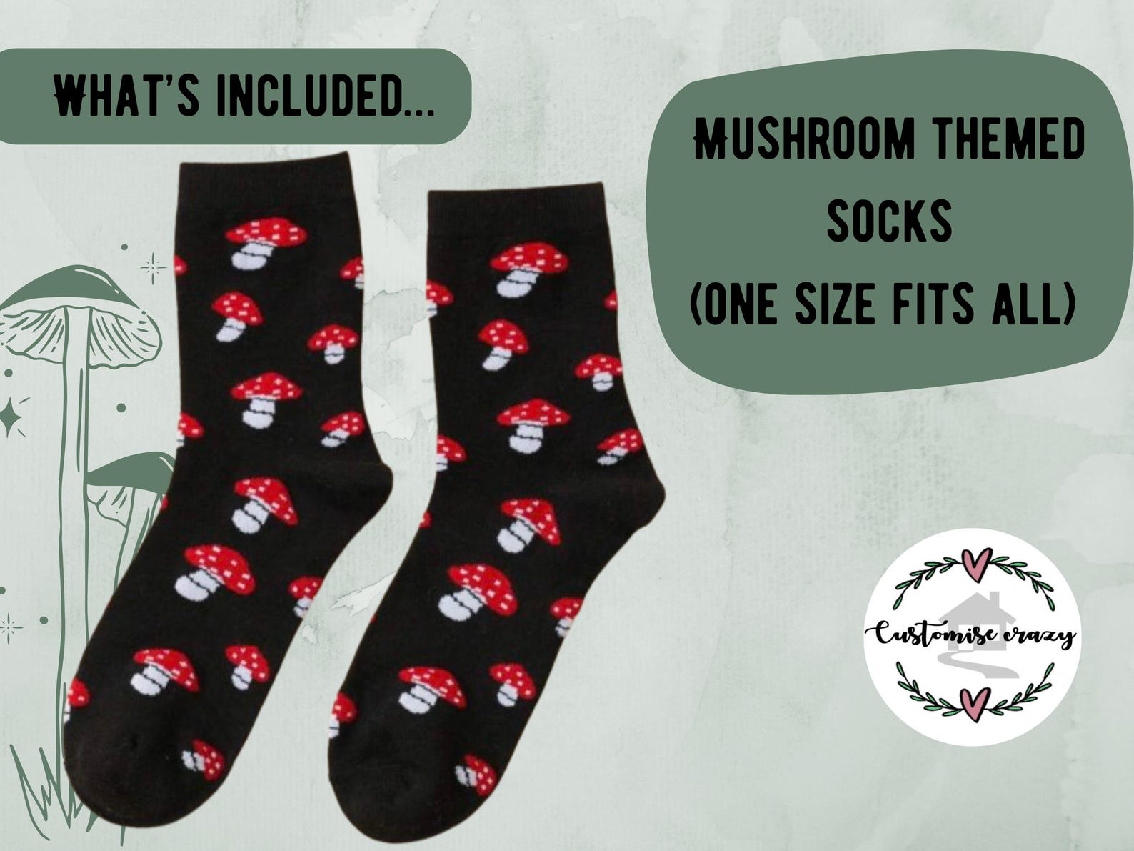 Mushroom Lover's Gift Set - Fungi Gift Accessories - Get Well Soon Gift ...