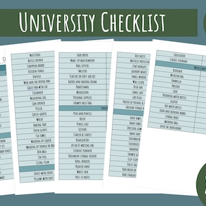 Printable College Packing Checklist for First-year Students, University ...