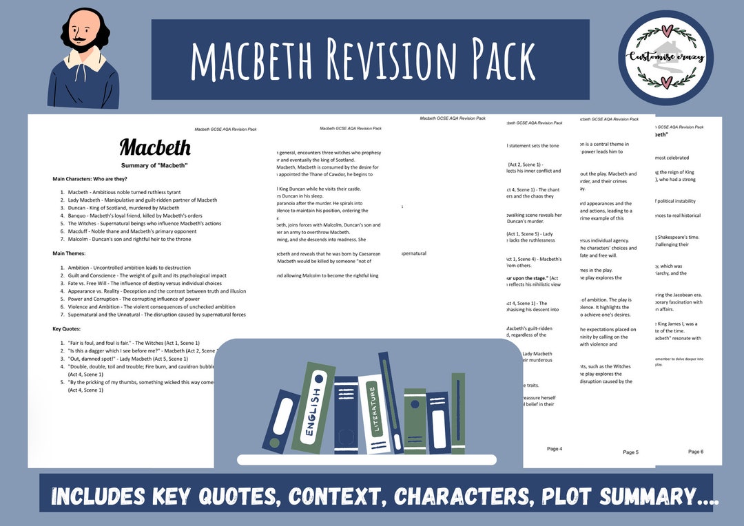 Macbeth English Literature GCSE Characters, Themes & Context Revision ...
