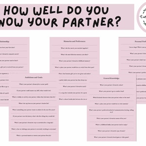90+ How Well Do You Know Your Partner Questions/digital Cards ...