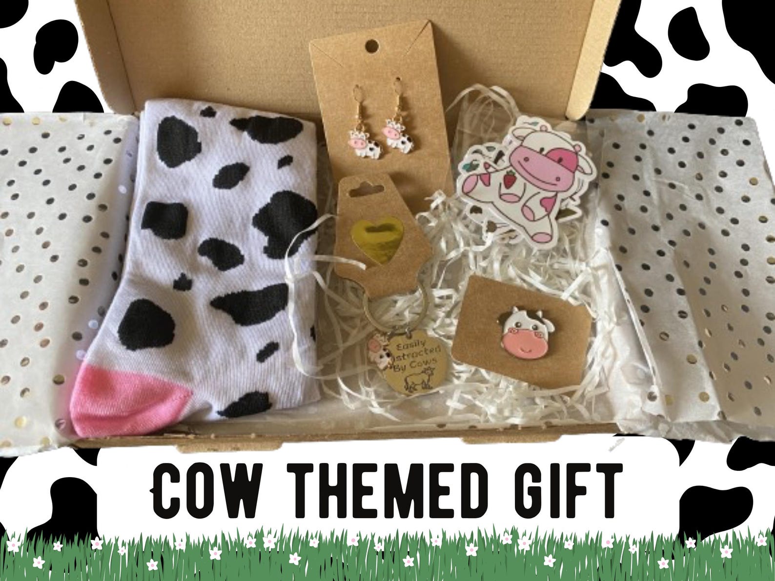 Cow Lover's Letterbox Gift Set | Cow Print Pamper Hamper Gift Set for ...
