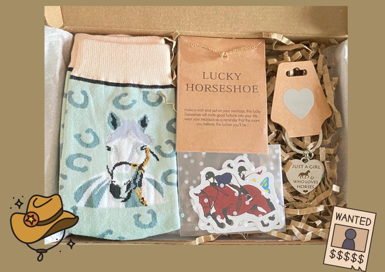 Horse Lover Gift Box Set - Horse Riding Theme Kit, Horse Birthday Gifts ...