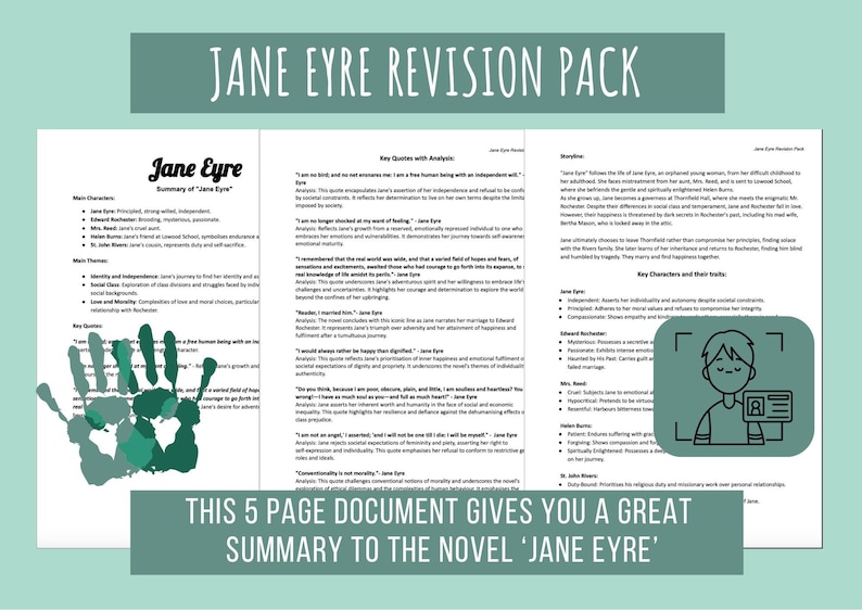 Jane Eyre Revision Guide English Literature GCSE Revision Character ...