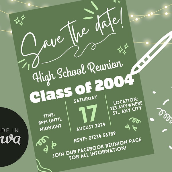 Class Reunion Canva Template - Etsy