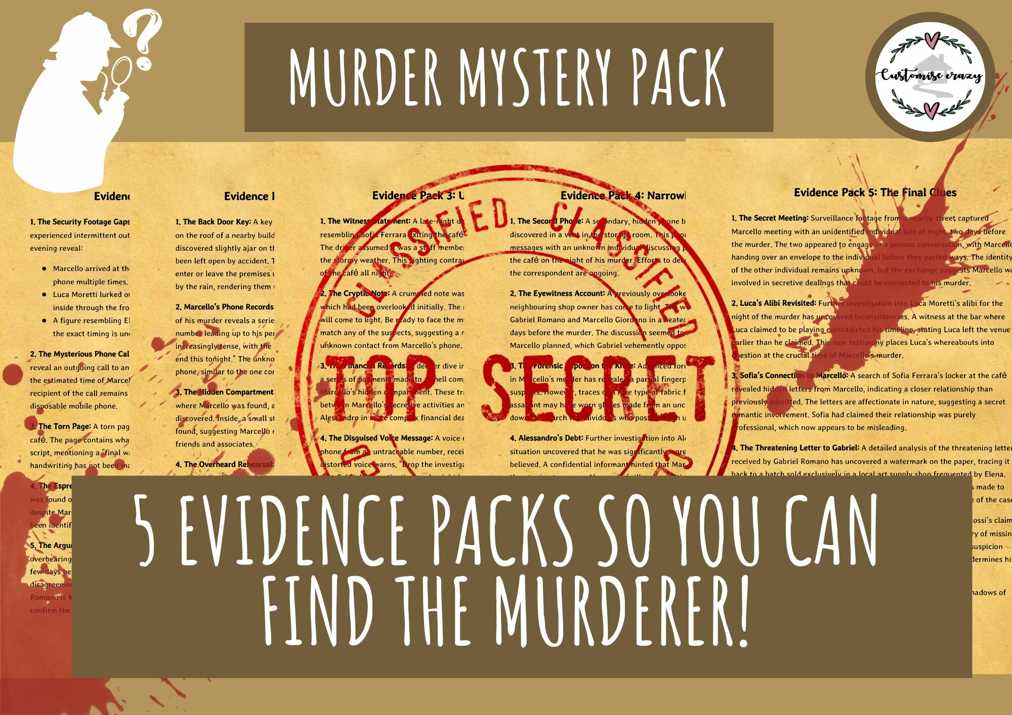 Murder Mystery Game - Coffee Shop Murder Mystery Kit - Interactive ...