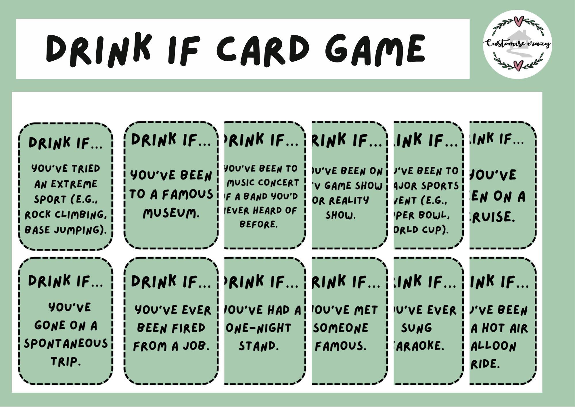 Drink If: Drinking Game for Adults, Downloadable Drinking Cards ...