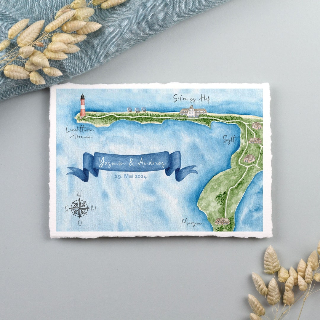 Individual Invitation Card for Your Wedding Hand-painted Cards in ...