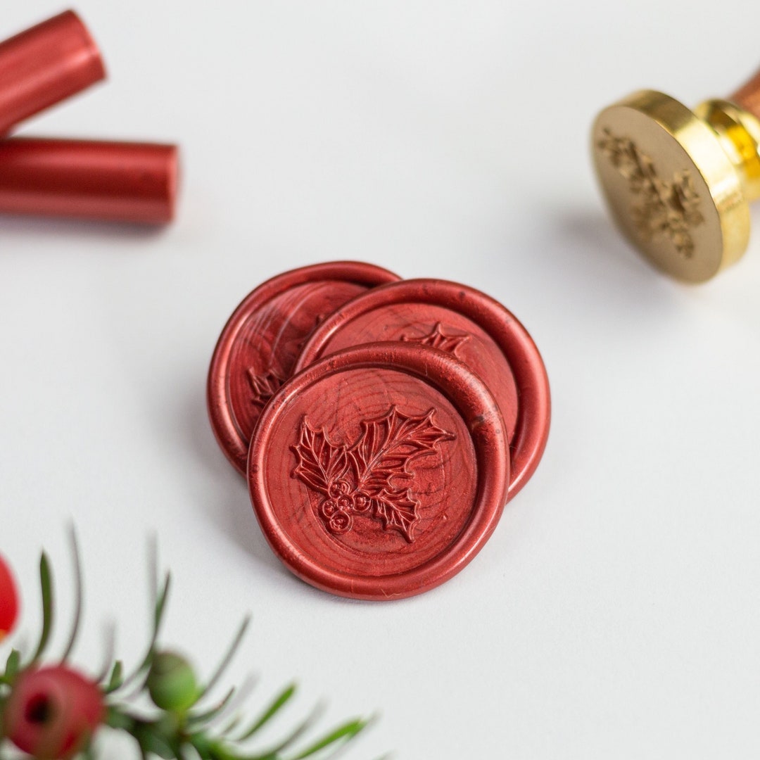 Wax Seal Ilex Holly Branch Self-adhesive Wax Seals for Weddings and ...