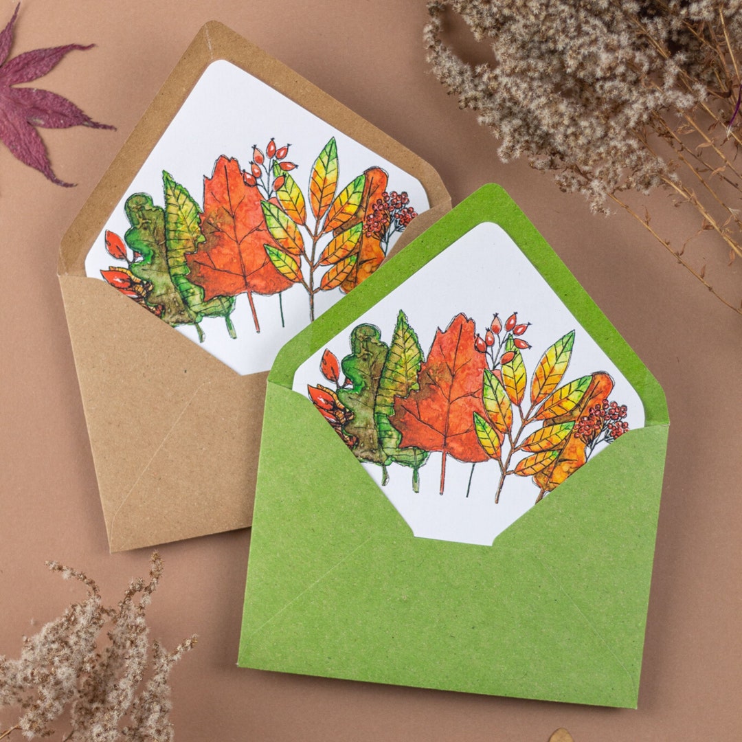 Envelope With Lining for Wedding or Celebration in Autumn Inner Lining ...