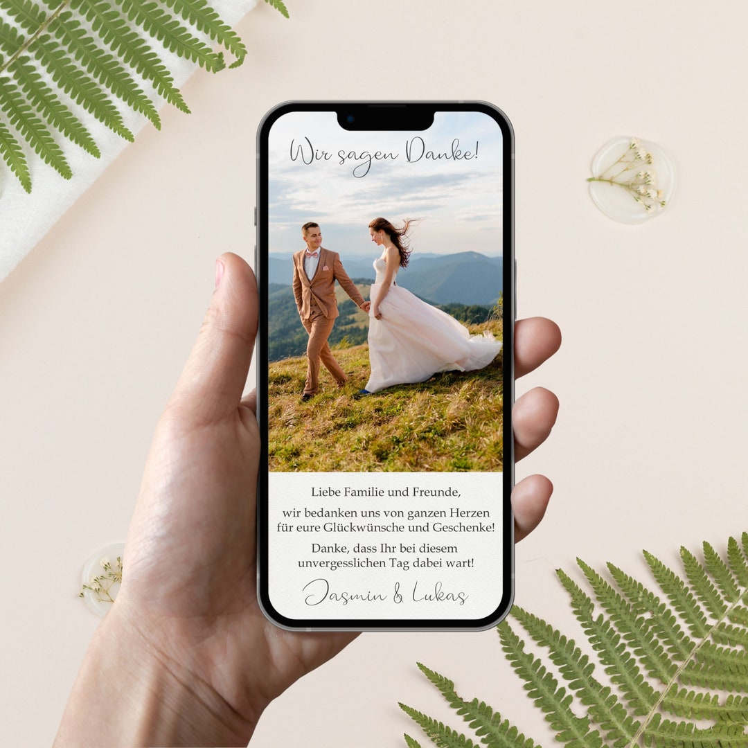 Digital Thank You Card for Wedding in the Mountains Personalized Thank ...