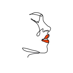 SINGLE LINE DRAWING Womans Face Side Profile Wall Art Gallery - Etsy