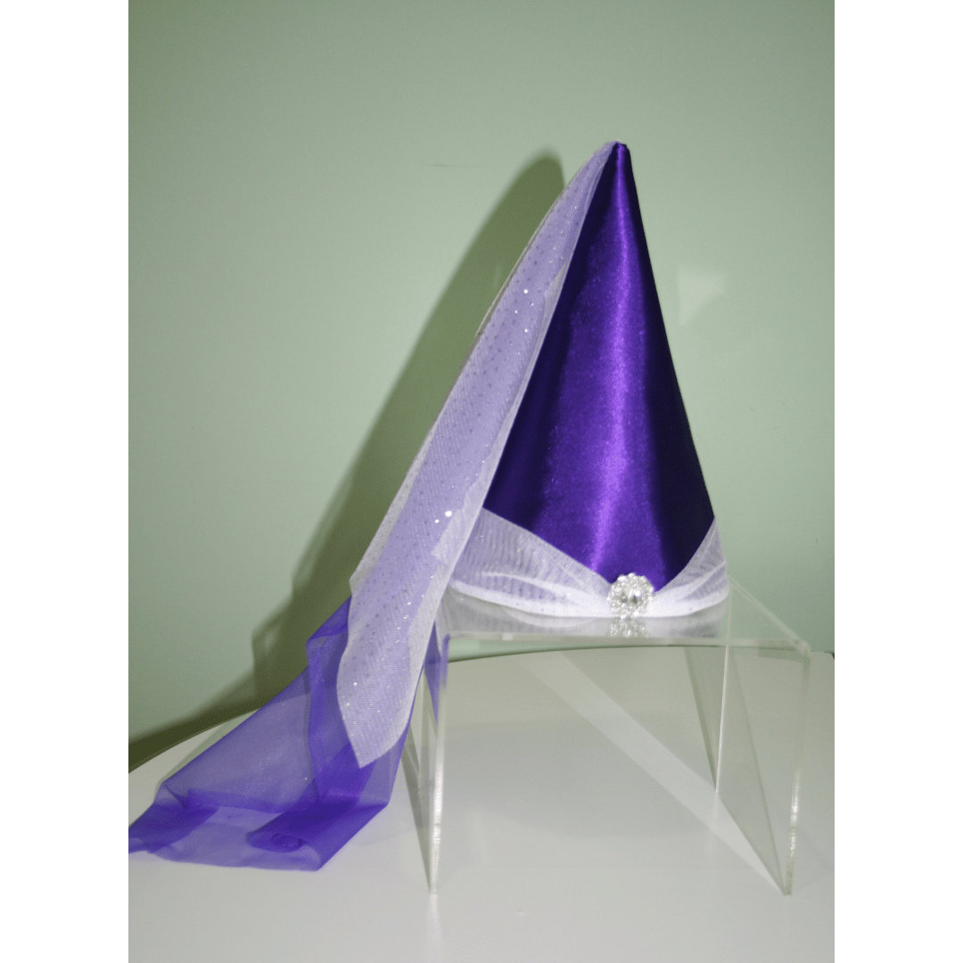 Princess Cone-shaped Tulle Hat W/ Gemstone - Etsy