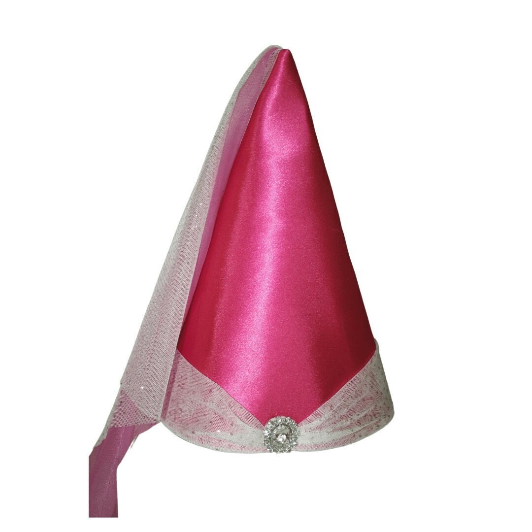 Princess Cone-shaped Tulle Hat W/ Gemstone - Etsy