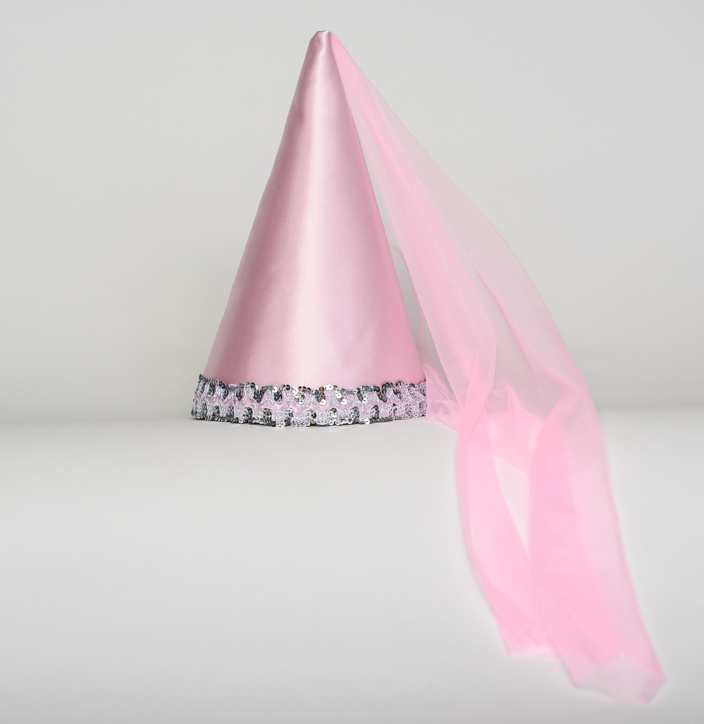 Princess Hat - Cone Shape Hat With Chiffon Veil & Sequin Trim - USA ...