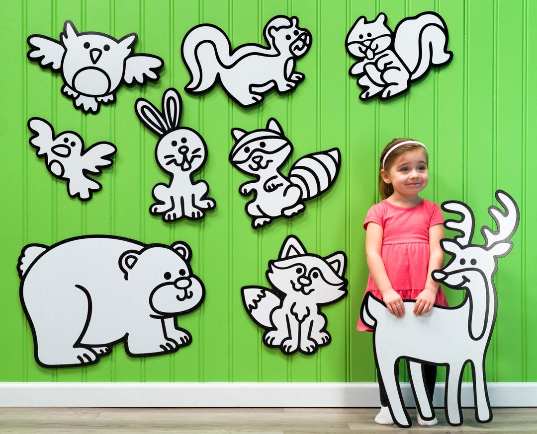 Baby Woodland Animals Color N' Erase Play & Wall Décor Set Deer, Fox ...